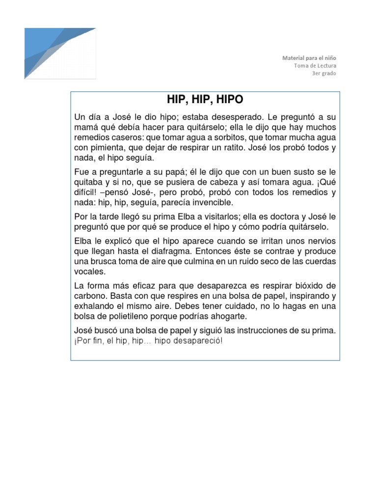 Lectura 3 Grado Hipo | PDF