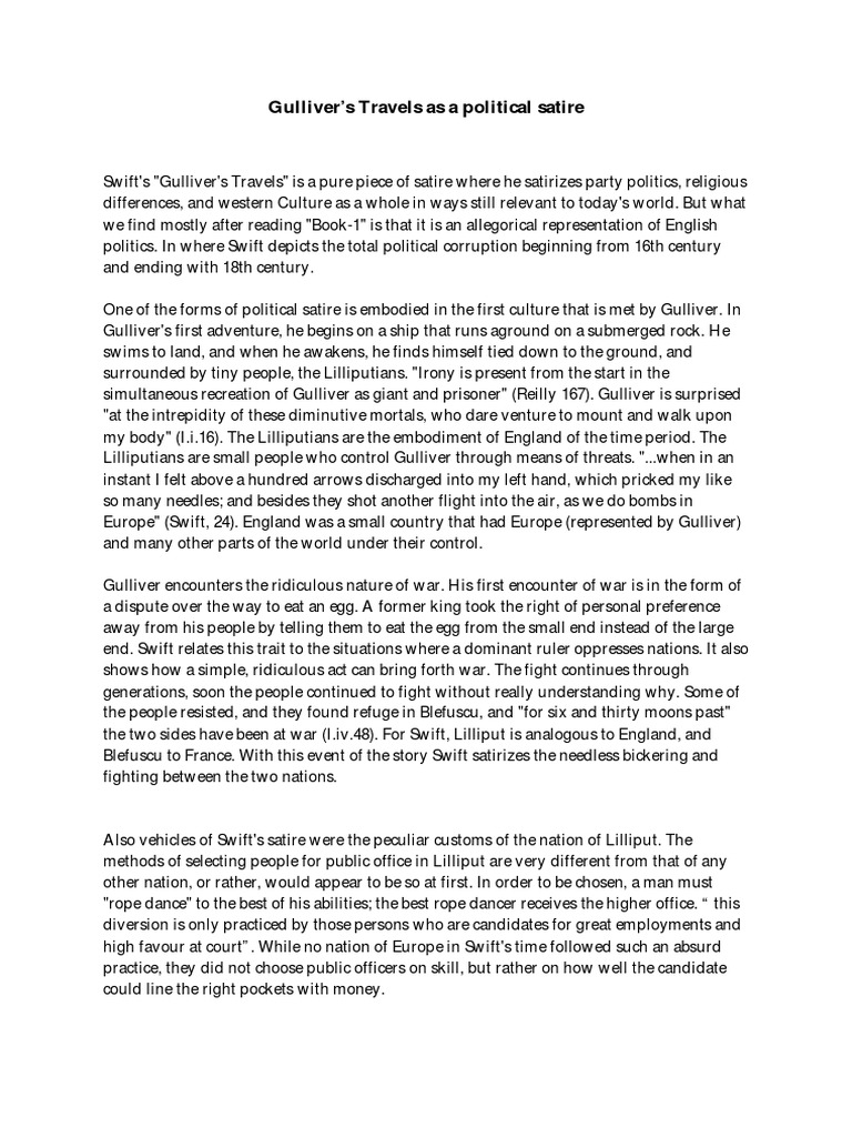 Gulliver's Travels As A Political Satire | PDF | History