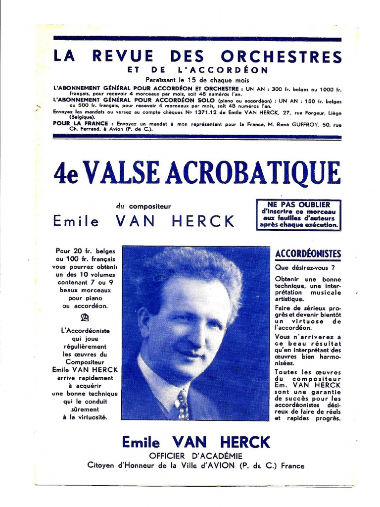 Emile Van Herck - 4e Valse Acrobatique (Orchestration ComplГЁte) (Valse ...