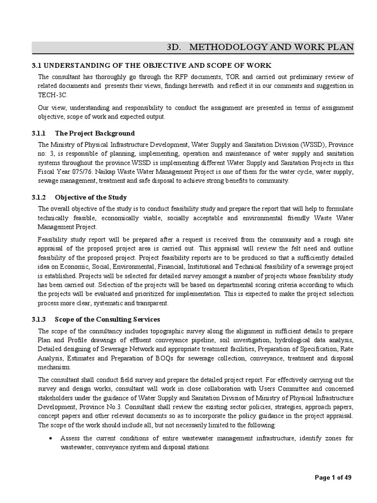 3D. Methodology and Work Plan: 3.1 Understanding of The Objective and ...