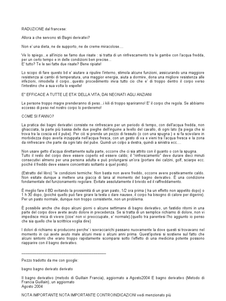 Bagni Derivativi | PDF