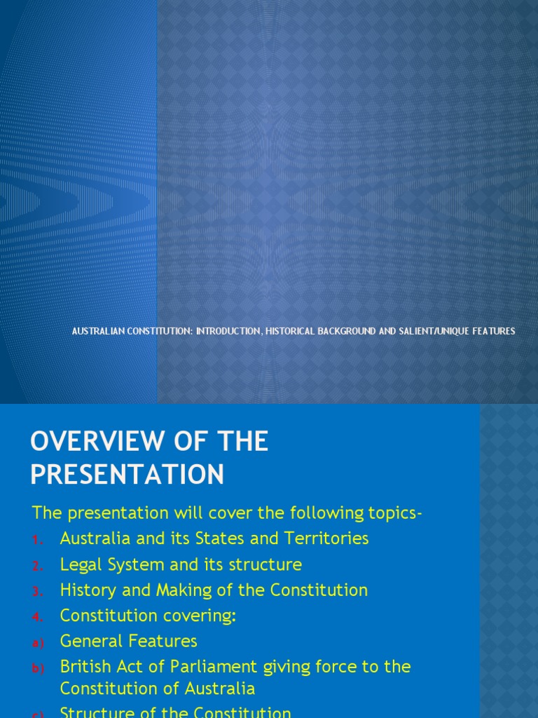 History and Features of the Australian Constitution | PDF | States And ...