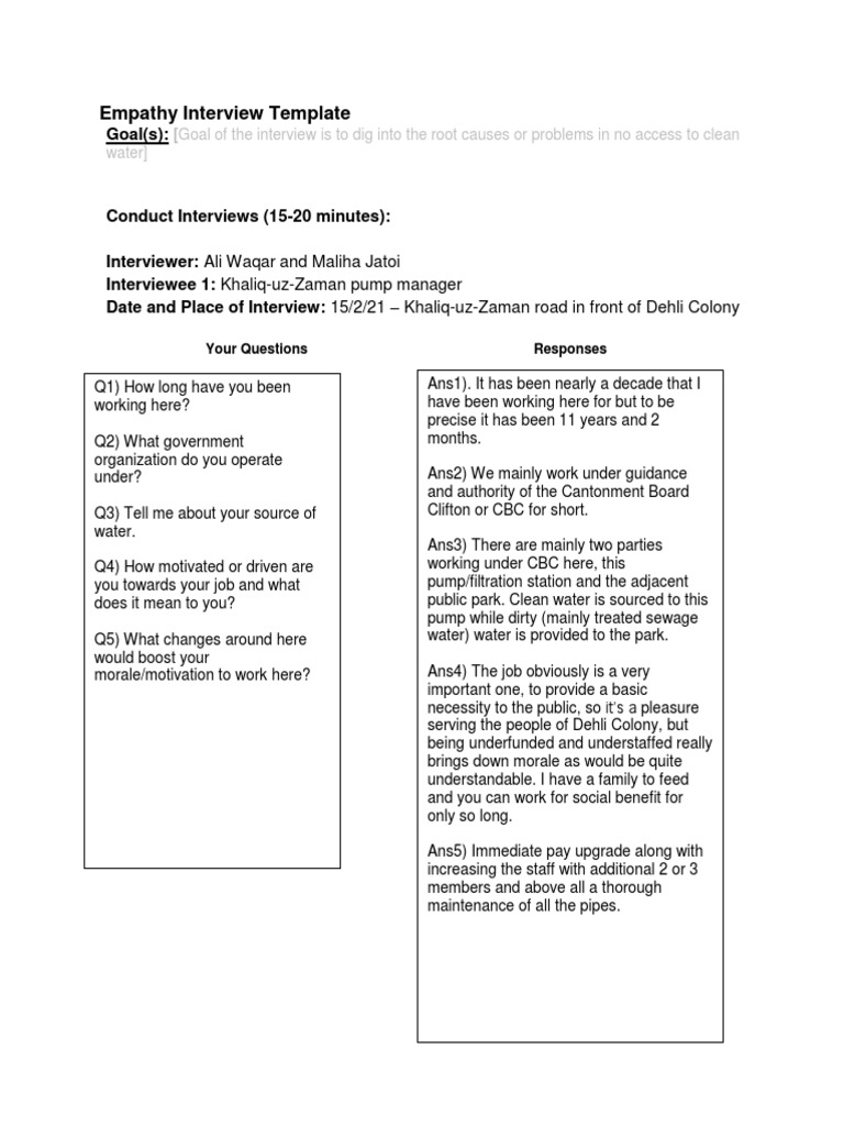 Empathy - Interview - Aw04375 | PDF | Empathy | Psychology