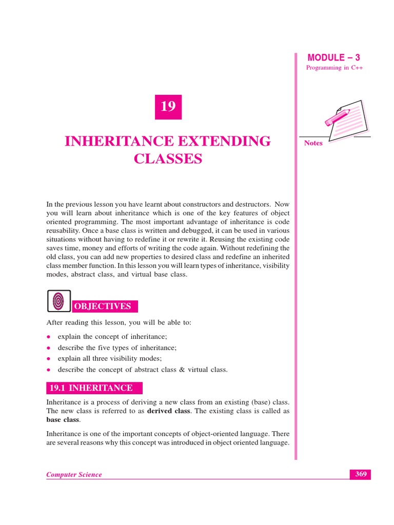 Inheritance Extending Classes Module 3 Pdf Inheritance Object Oriented Programming