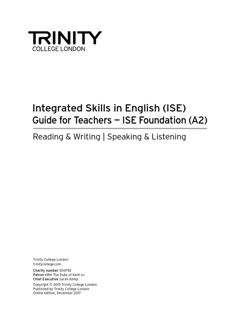 Integrated Skills in English (ISE) Guide For Teachers - ISE Foundation ...