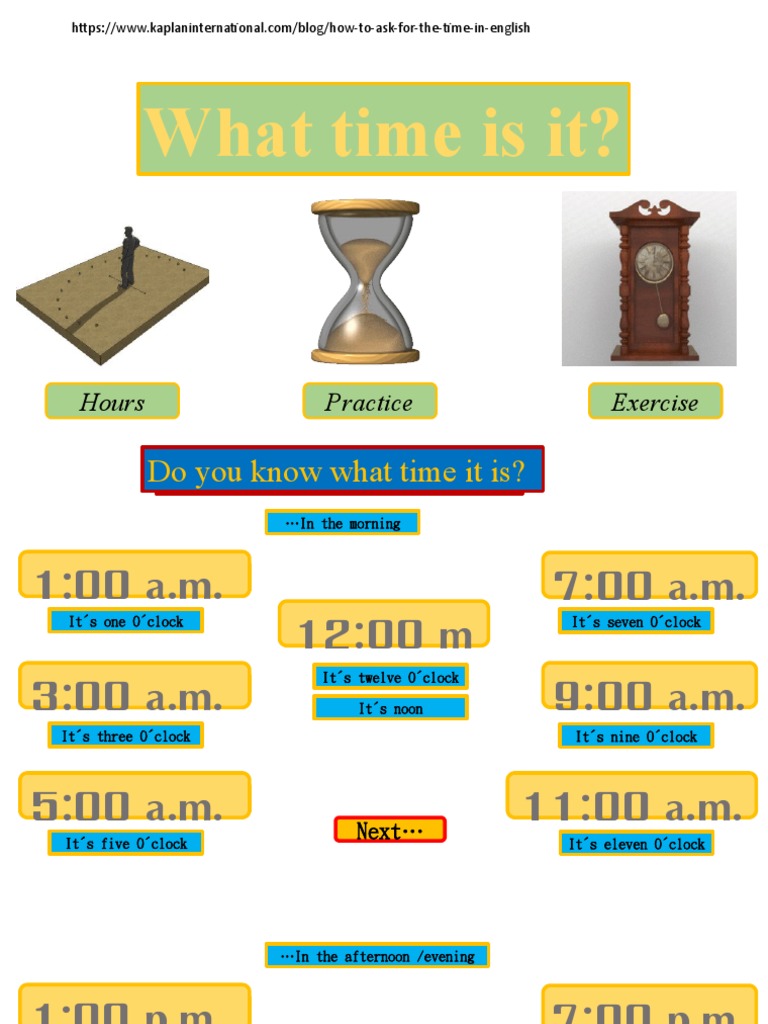 What Time Is It?: Hours Practice Exercise | PDF | Grammar | Linguistics