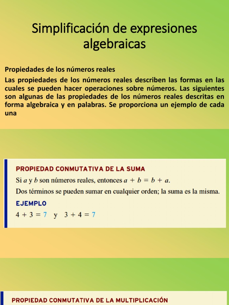 Simplificación de expresiones algebraicas | PDF