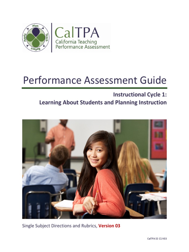 Performance Assessment Guide: Instructional Cycle 1: Learning About ...