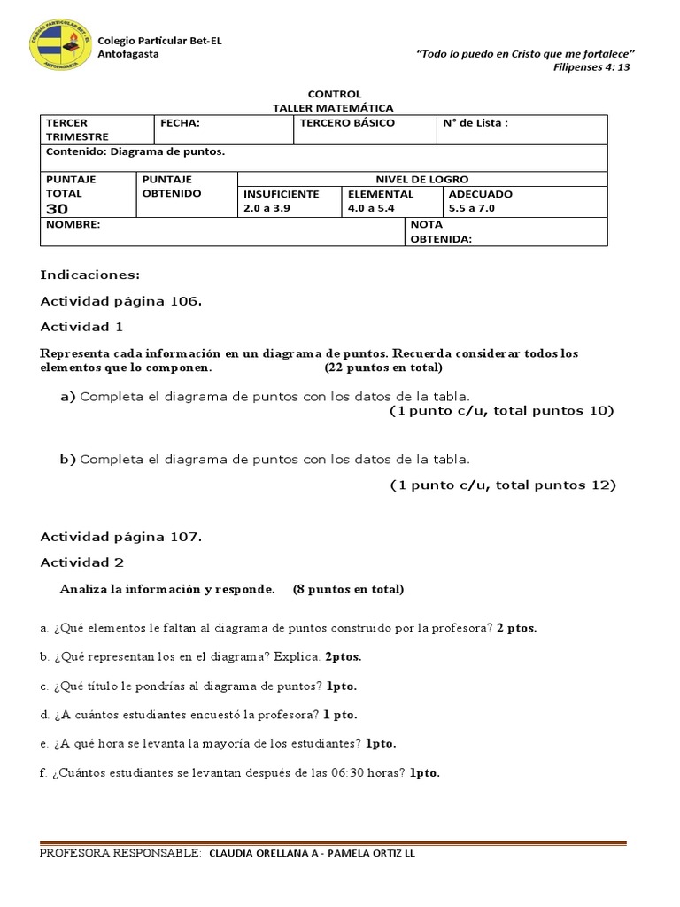 Completa el Diagrama de Puntos | PDF