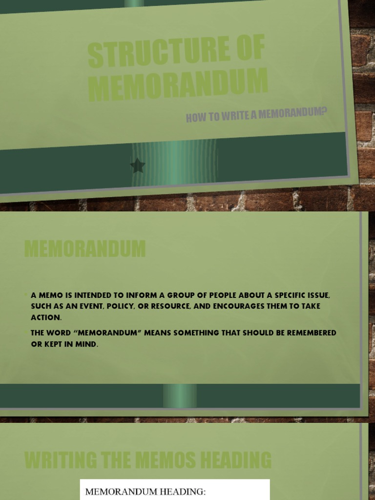 Structure of Memorandum | PDF | Memorandum | Communication