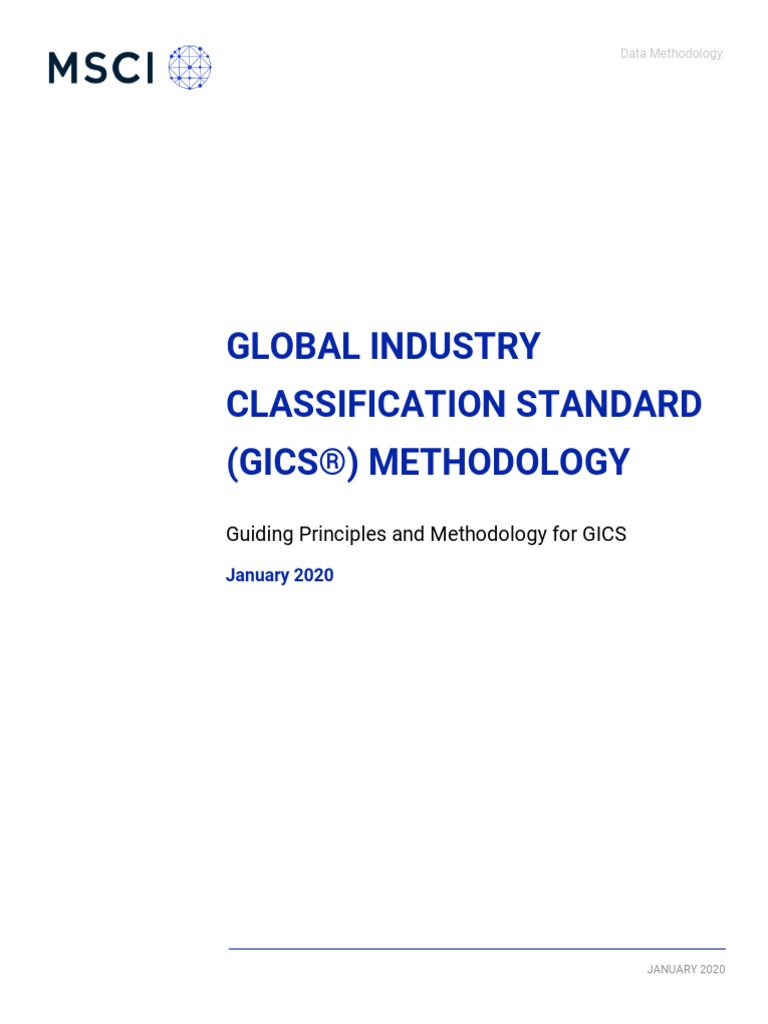 Global Industry Classification Standard Gics® Methodology Pdf 6001