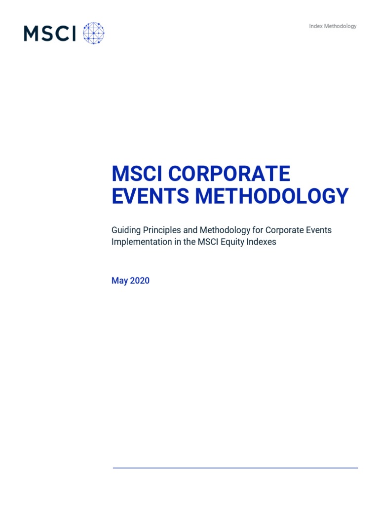 0 MSCI Corporate Events Methodology 20200512 | PDF | Stock Market Index ...