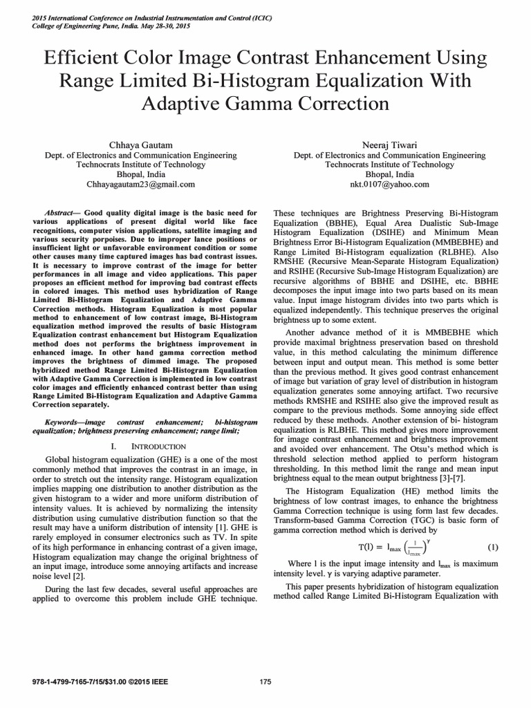 Efficient Color Image Contrast Enhancement Using Range Limited Bi ...