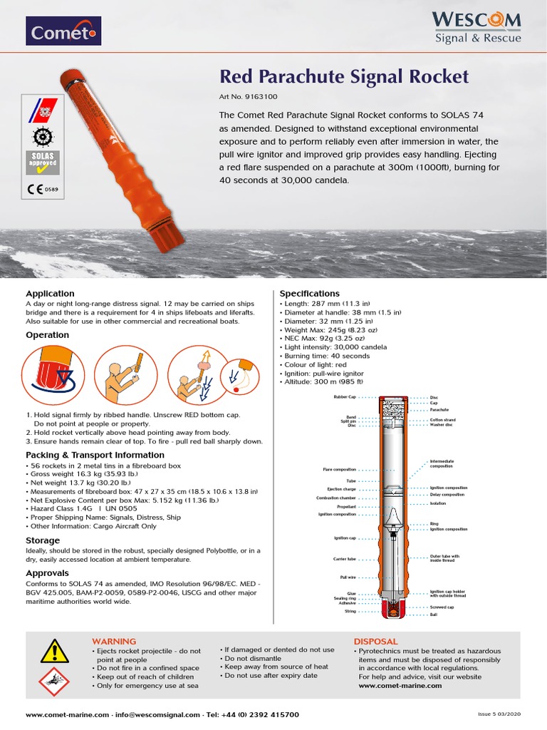 Red Parachute Signal Rocket Guide | PDF | Rocket | Combustion
