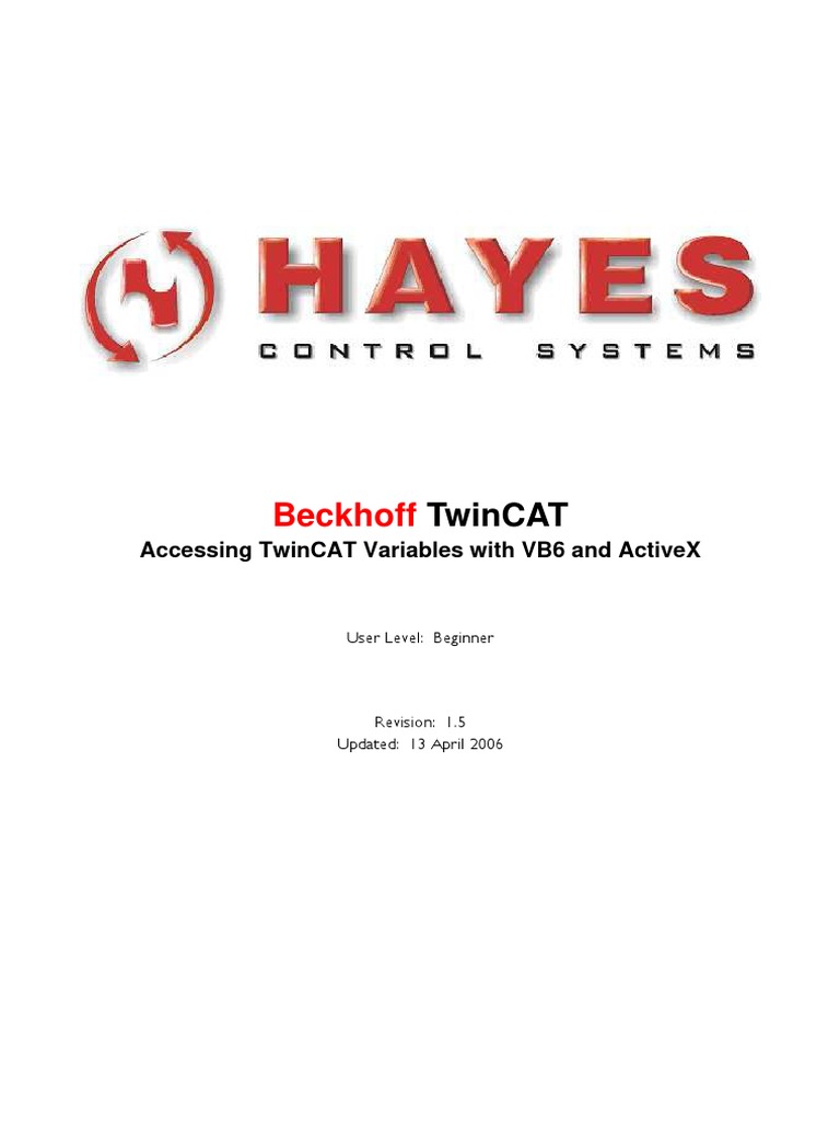 Accessing Twincat Variables With Vb6 Activex Pdf Boolean Data Type Integer Computer Science 8510
