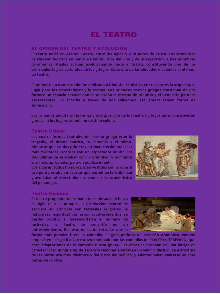 El Teatro y La Danza | PDF | Teatro | Bailes