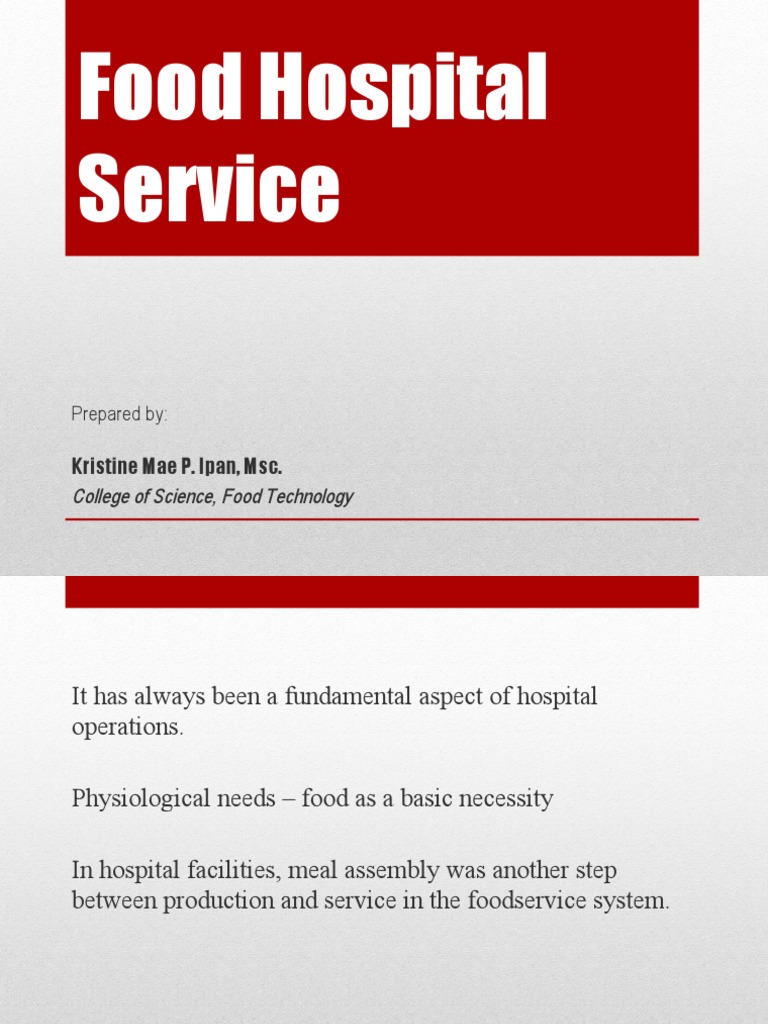 Hospital Food Service Systems Explained | PDF