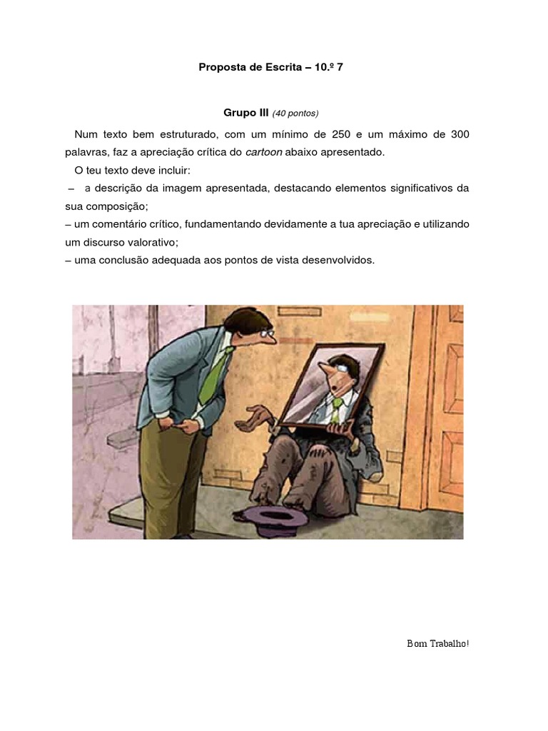 Proposta Escrita Apreciação Crítica 10.º7 | PDF