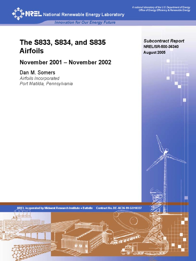 Wind Turbine S833, S834, S835 Design | PDF | Lift (Force) | Airfoil