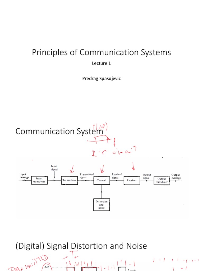 Principles of Communication Systems Lecture 1-2 | PDF | Signal To Noise ...