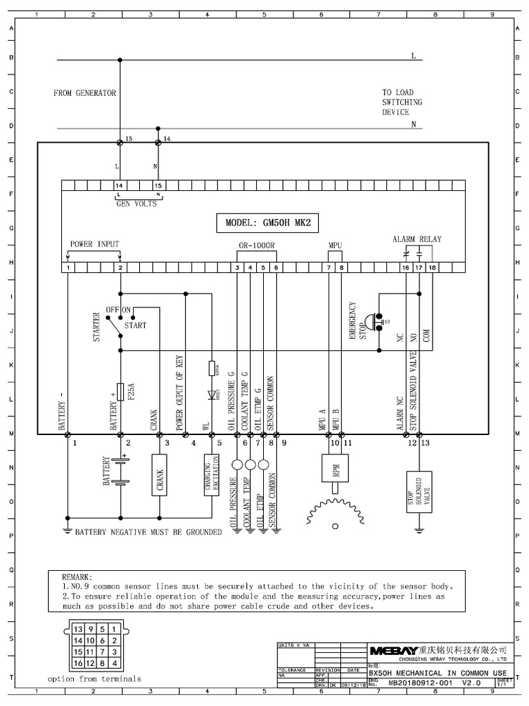BX50H Mechanical Wiring Diagram V2.0 PDF | PDF