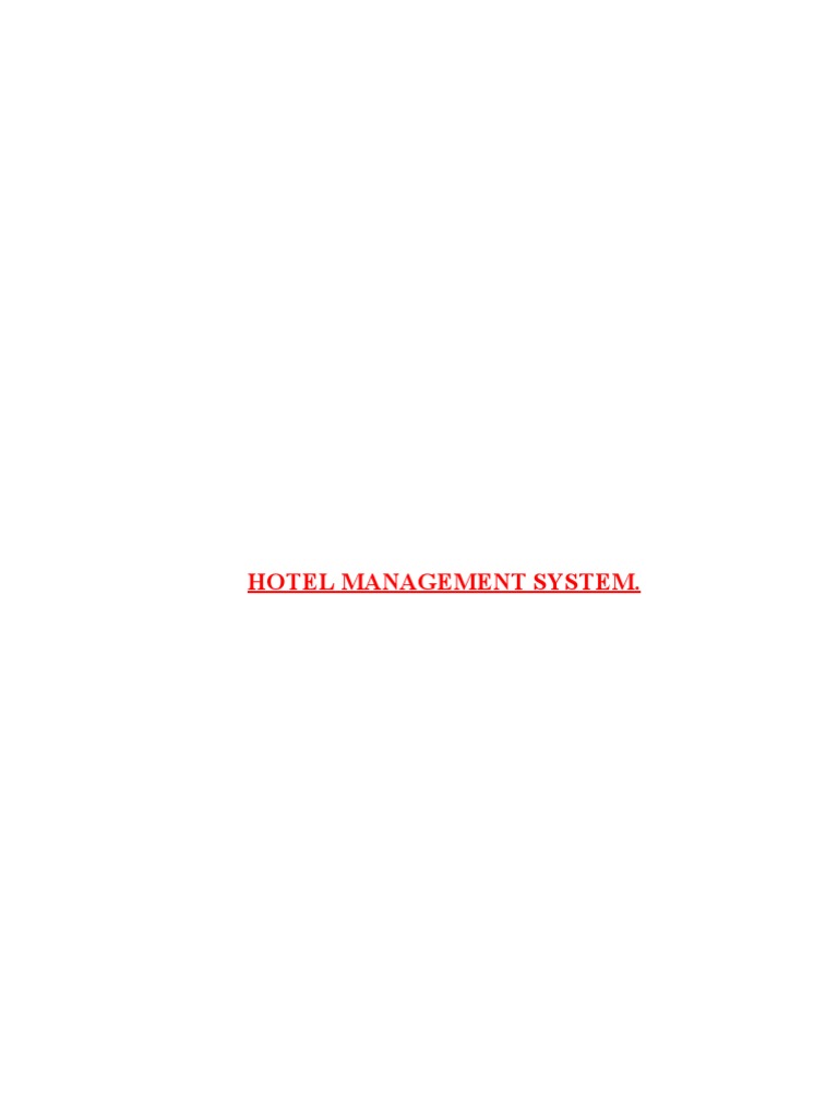 Hotel Management System | PDF | Class (Computer Programming ...