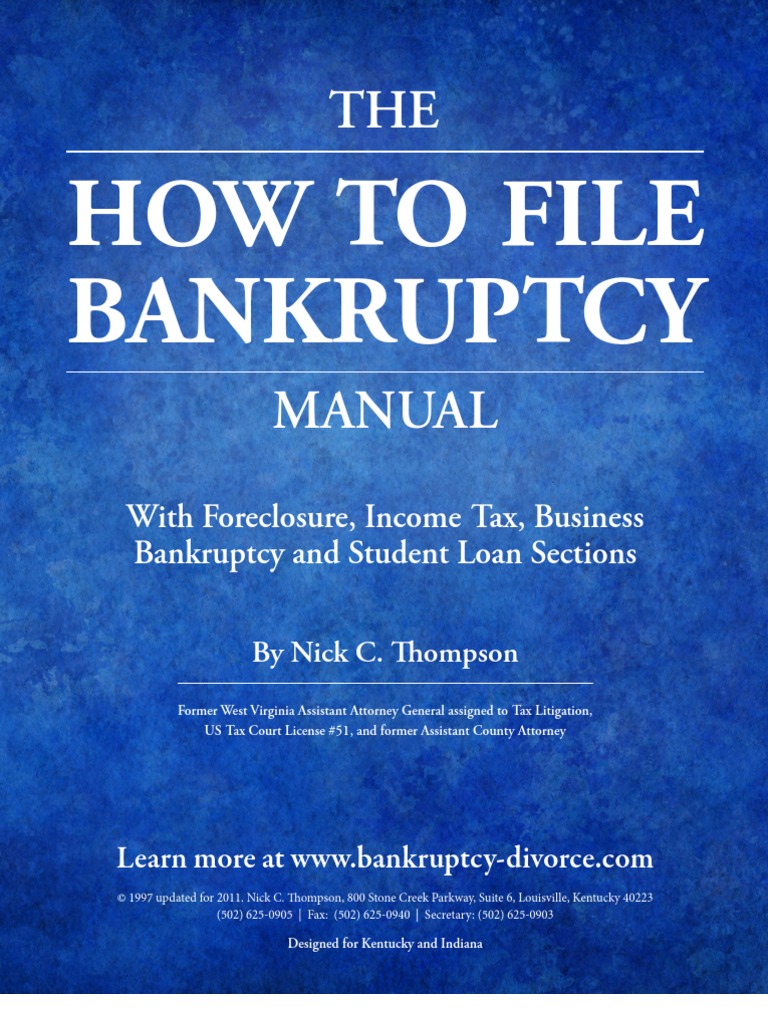 The How To File Bankruptcy Manual | PDF | Chapter 7 | Bankruptcy