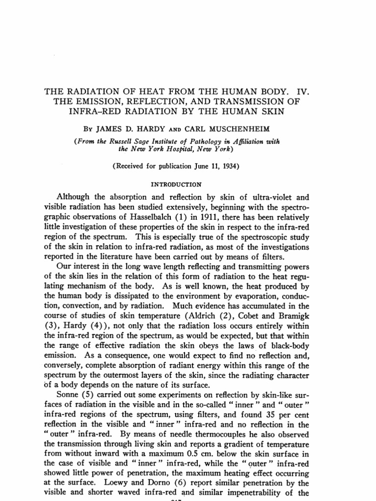Radiation of Heat From Human Body | PDF | Infrared | Radiation
