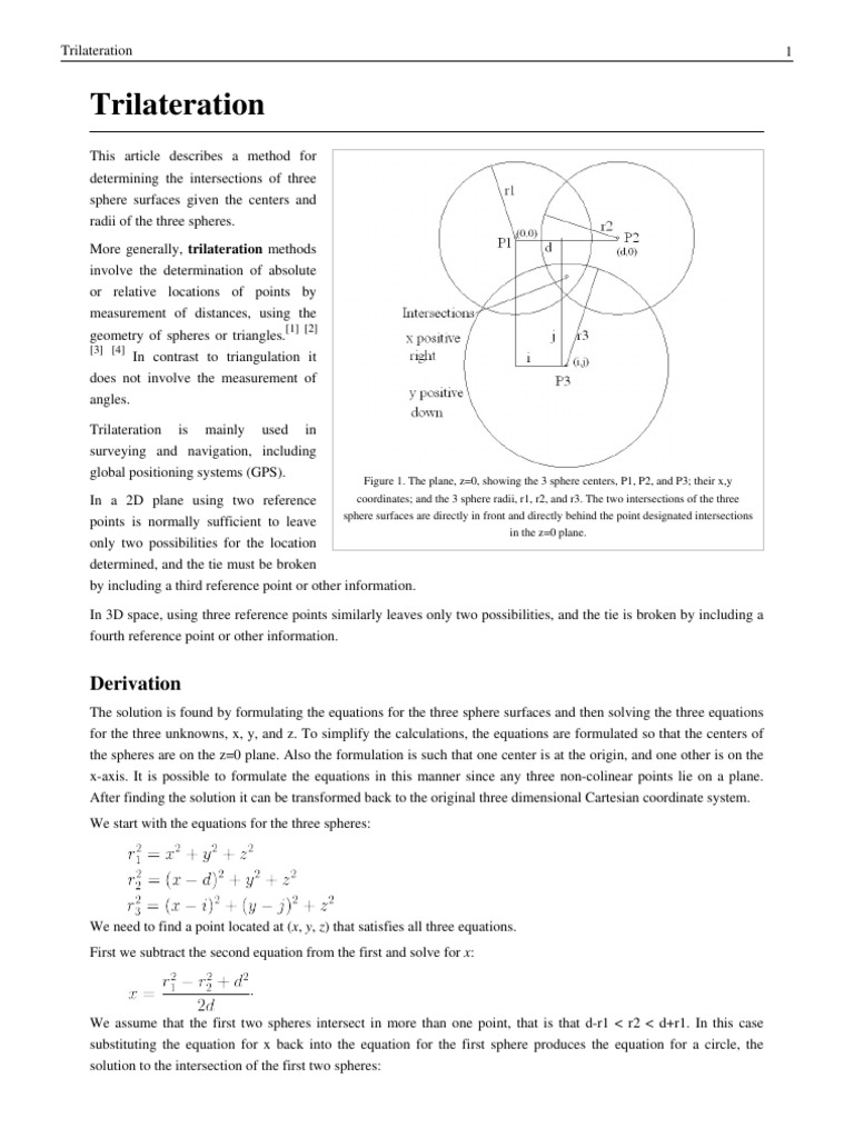 Trilateration | Geometry | Algebra