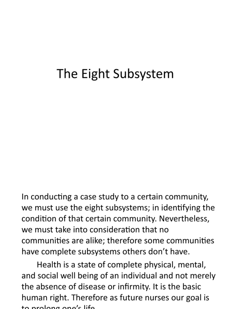 The Eight Subsystem | PDF | Community | Mind