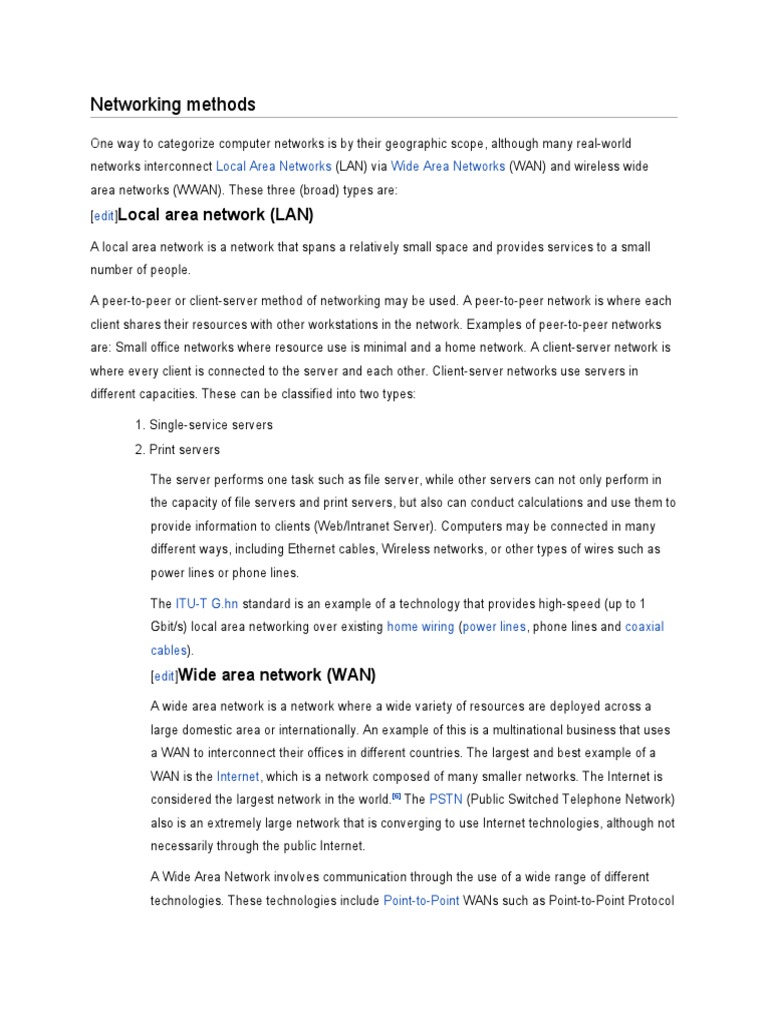 Networking Methods | Download Free PDF | Computer Network | Network ...
