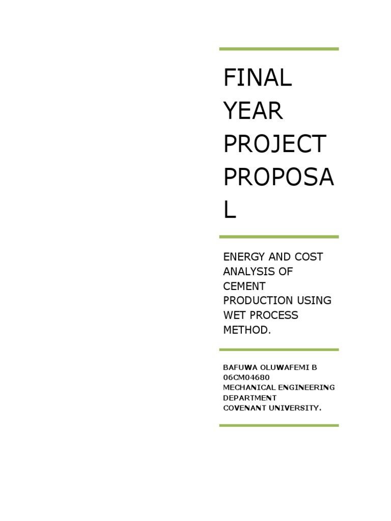 Final Year Project Proposal | PDF | Cement | Secondary Sector Of The ...