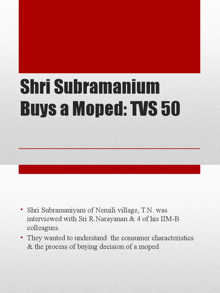 Shri Subramanium Buys A Moped | PDF