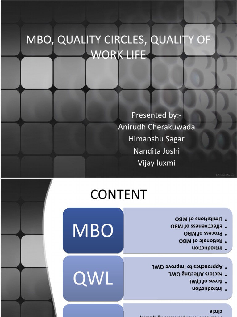 Mbo, Quality Circles, Quality of Work | PDF | Employment | Cognition