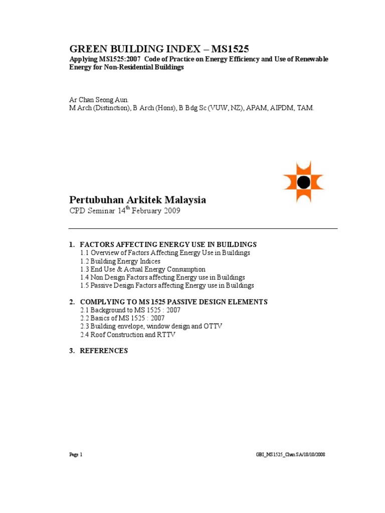 Green Building Index - MS1525 | PDF | Atmosphere Of Earth | Air ...