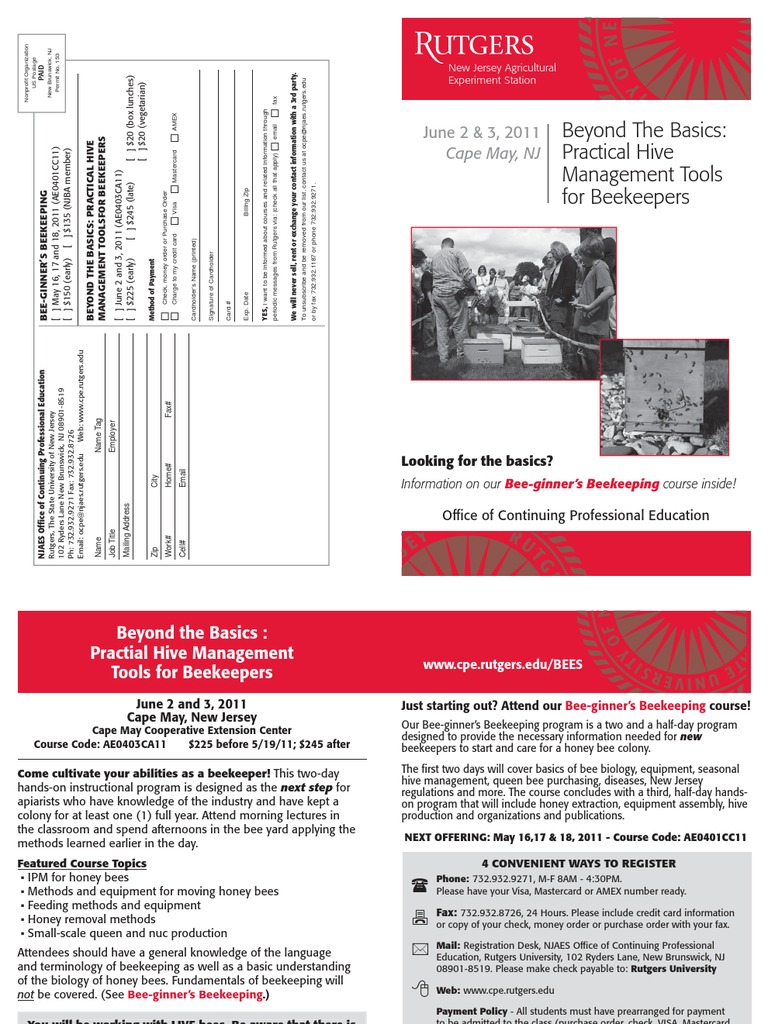 Beyond The Basics 2011 Brochure | PDF | Beekeeping | Beekeeper