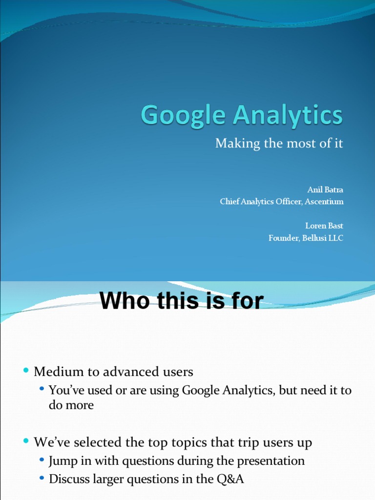 Google Analytics Presentation | PDF | Web Development | Software