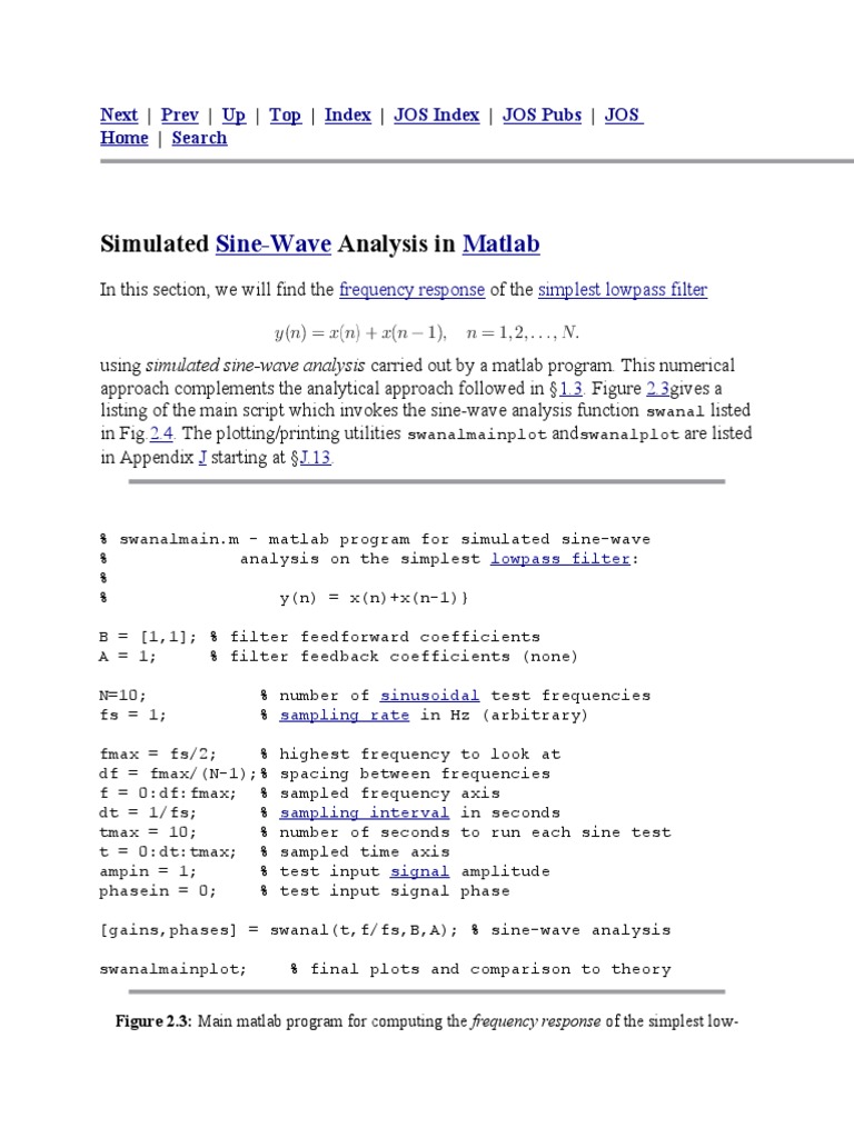 Simulated Analysis In: Sine-Wave Matlab | PDF | Phase (Waves) | Sampling (Signal Processing)