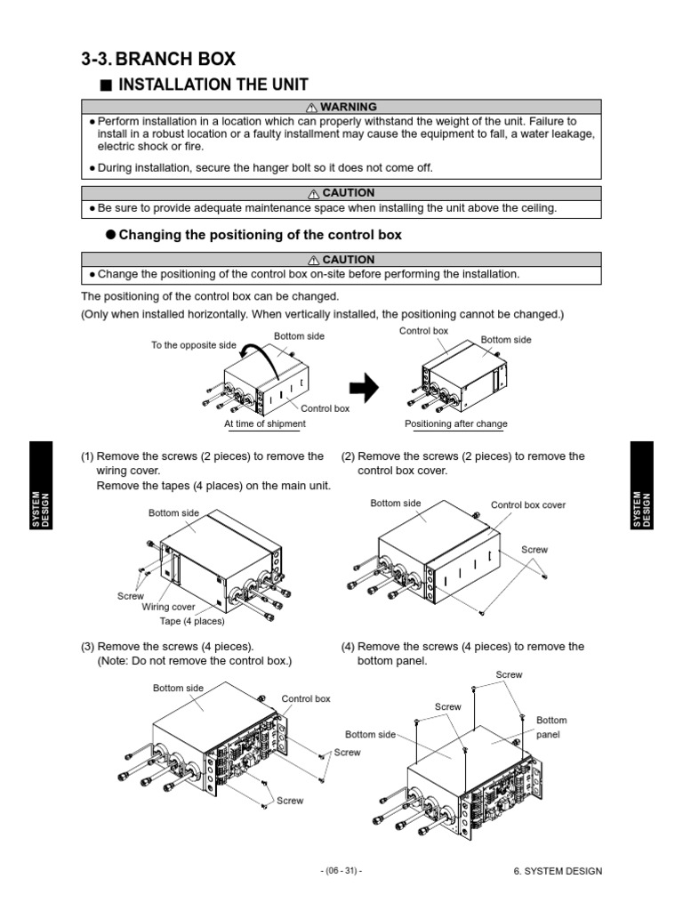 Branch Box Installation Manual | PDF | Nut (Hardware) | Screw