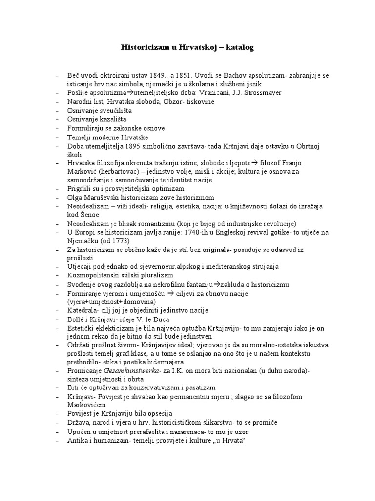 Historicizam U Hrvatskoj | PDF
