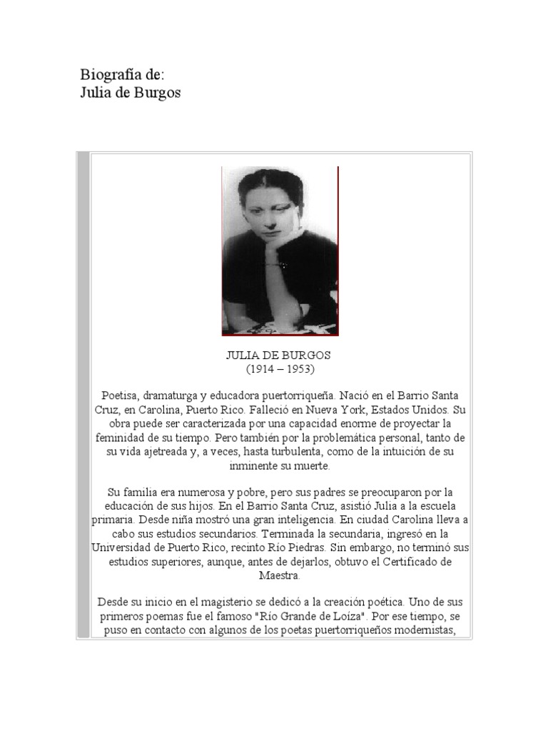 Julia de Burgos | PDF | Poesía
