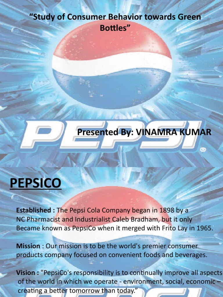 Study of Consumer Behavior Towards Green Bottles | PDF | Pepsi Co ...