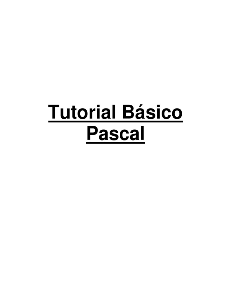 Tutorial Pascal Pdf
