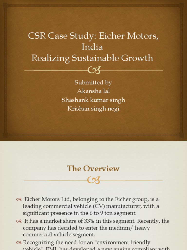 CSR Case Study | PDF | Engines | Environmental Impact Assessment