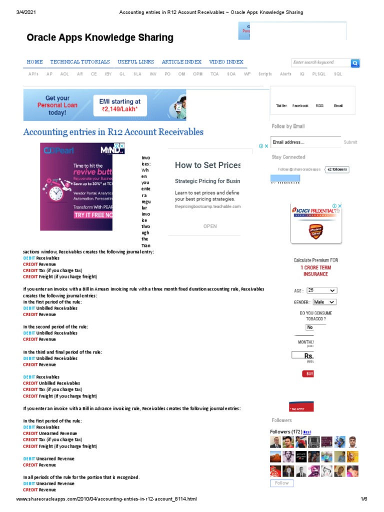Accounting Entries in R12 Account Receivables - Oracle Apps Knowledge ...