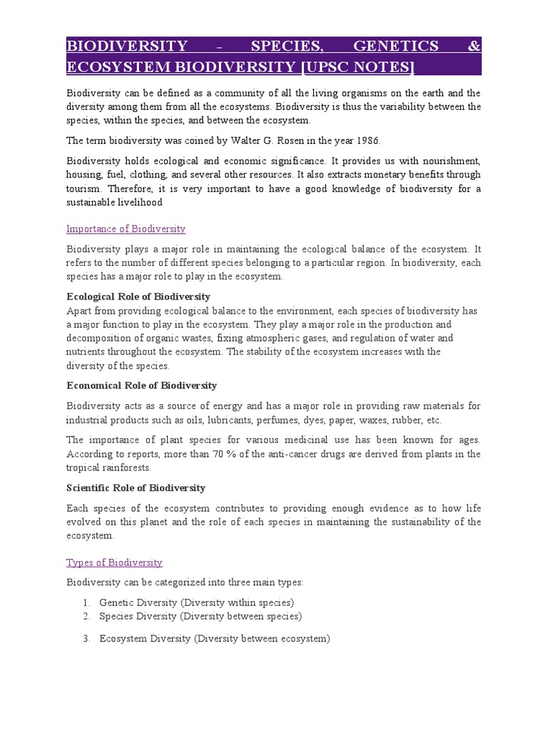 Understanding Biodiversity: Types, Importance, Conservation, and ...