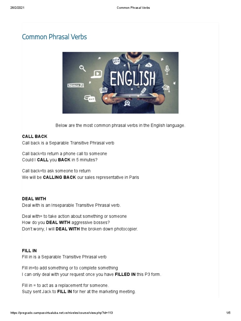 Phrasal Verb 2 | PDF | Verb | Languages