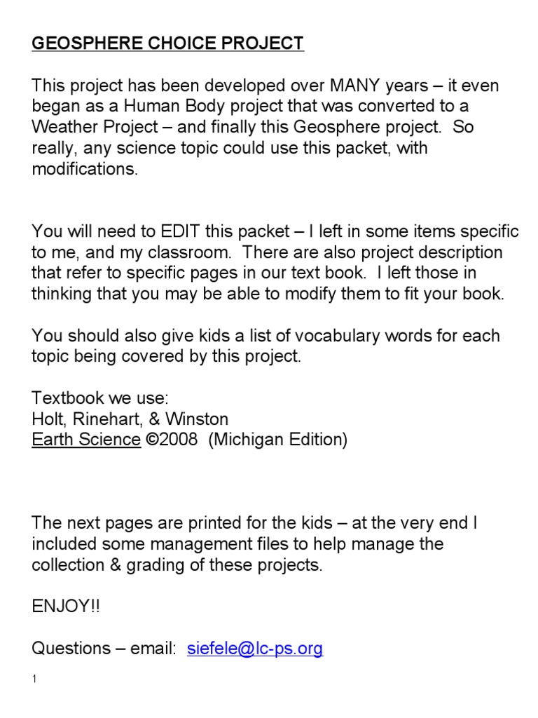Geosphere Choice Project | PDF | Plate Tectonics | Books