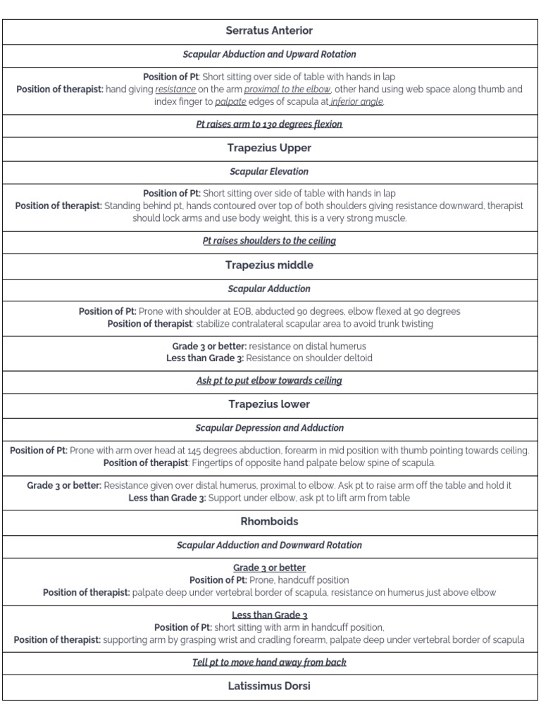 Manual Muscle Testing Upper Arm | PDF | Thumb | Anatomical Terms Of Motion