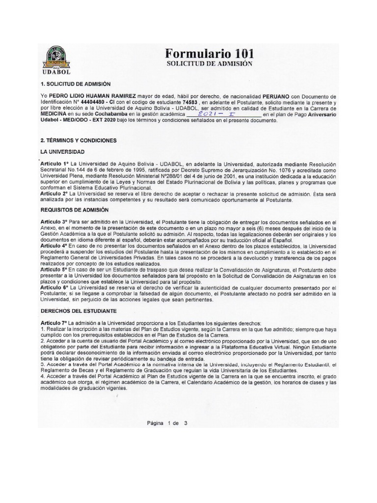 Formulario 101 | PDF